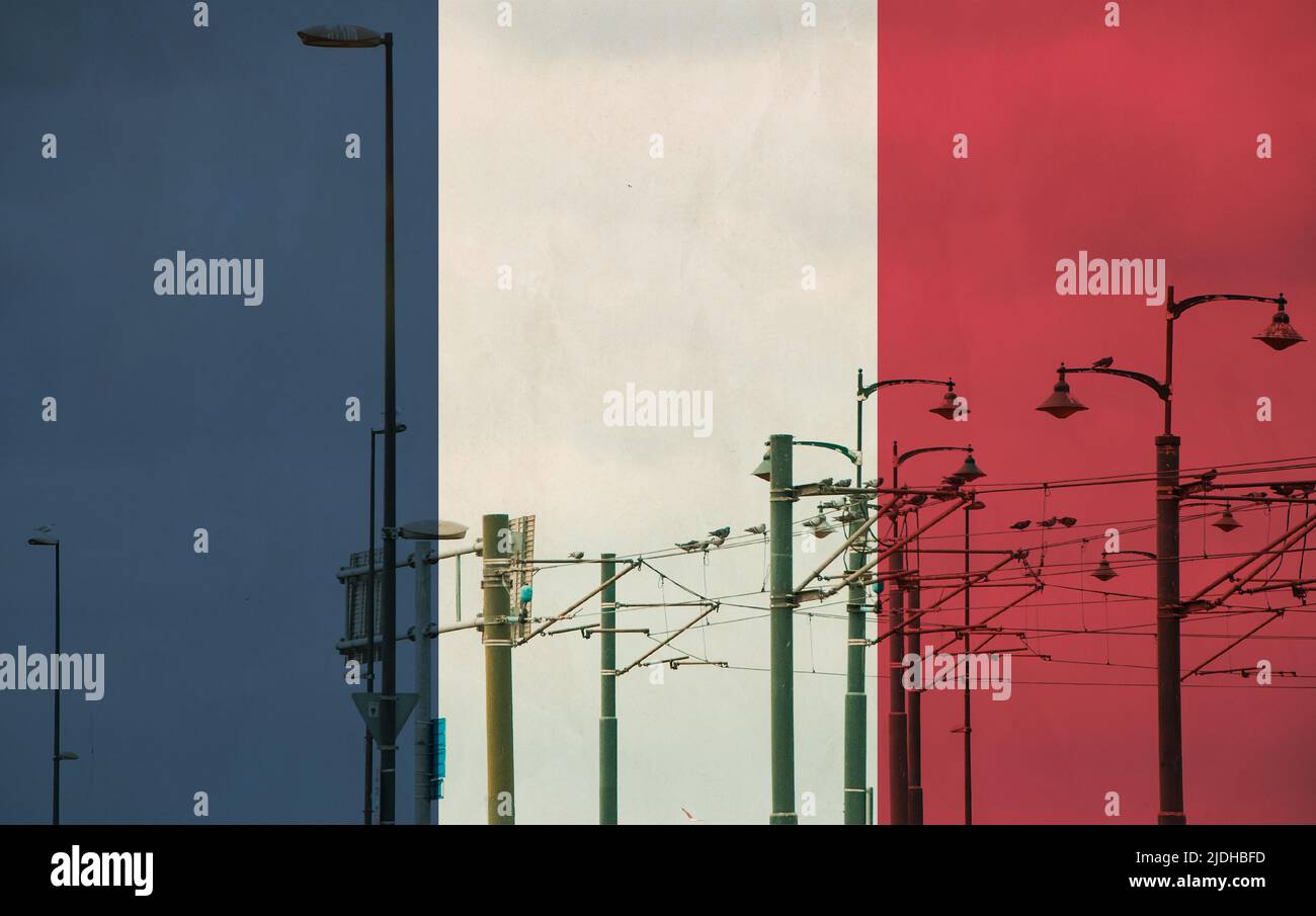 High voltage power lines france hi-res stock photography and images - Alamy