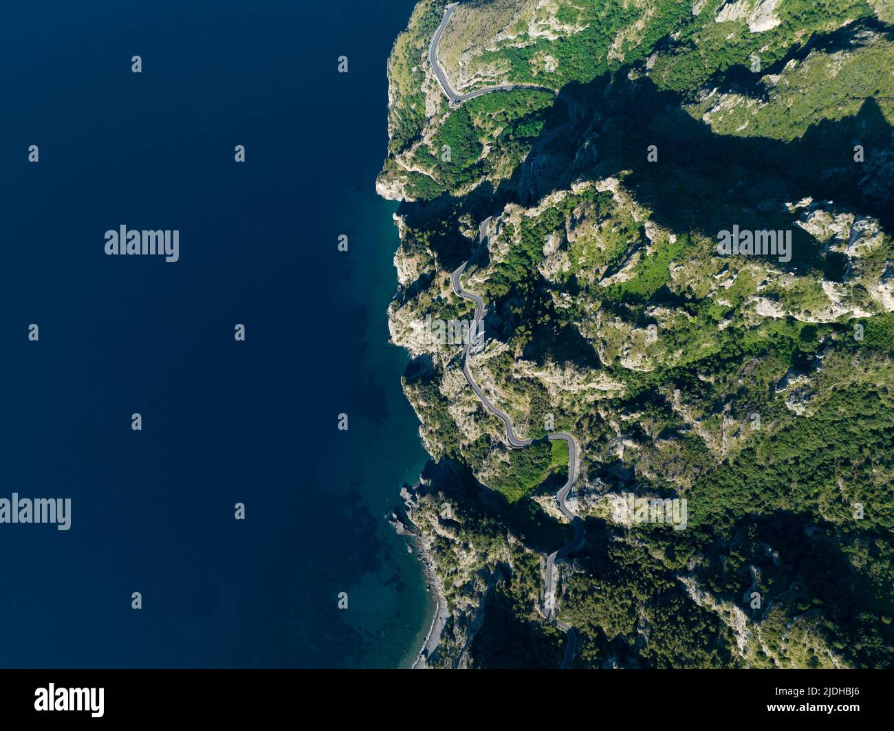 View from above, stunning aerial view of of the Amalfi Coast (Costiera ...