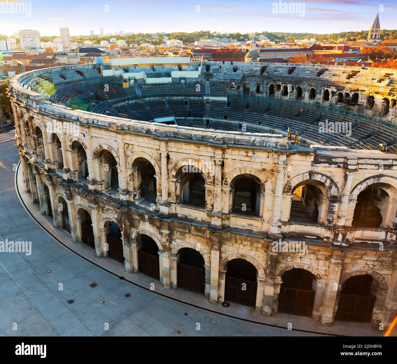 Roman Amphitheater of Nimes Stock Photo - Alamy