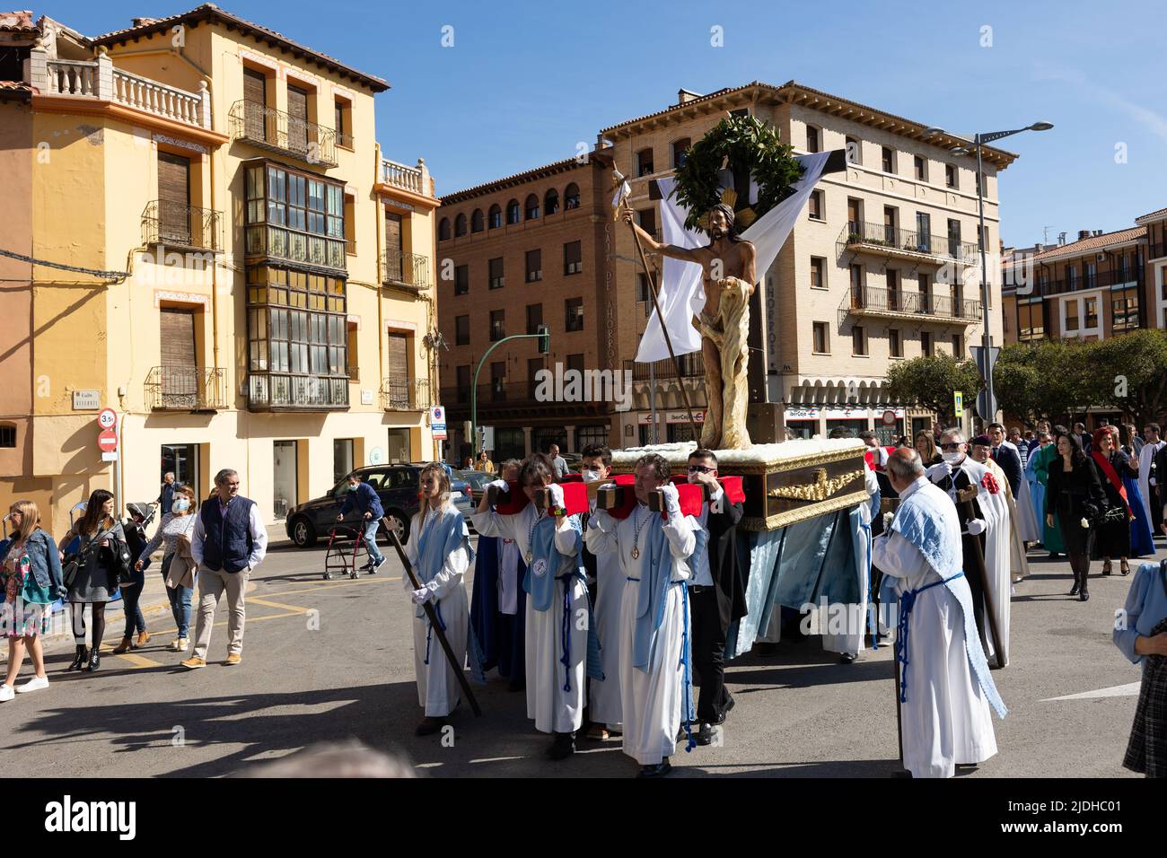 Traditional Easter Sunday procession ending Holy Week in Tarazona,Spain ...