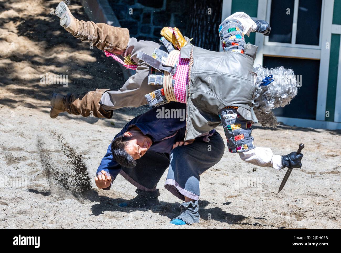 Waren, Germany. 21st June, 2022. Nikolai Arnold (above) as the henchman ...