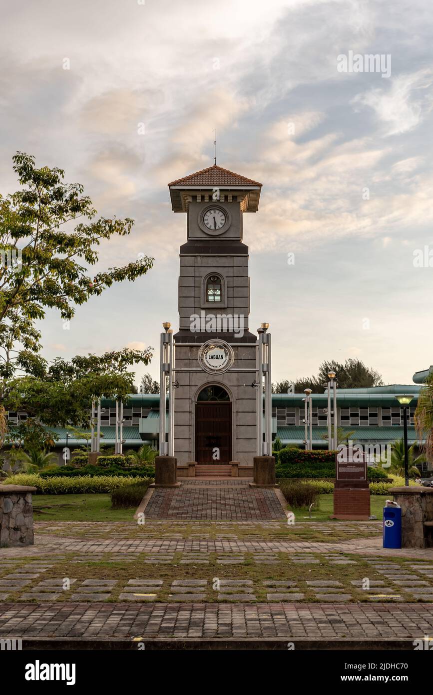 Labuan, Malaysia-June 06, 2021: View of the street in center of the ...