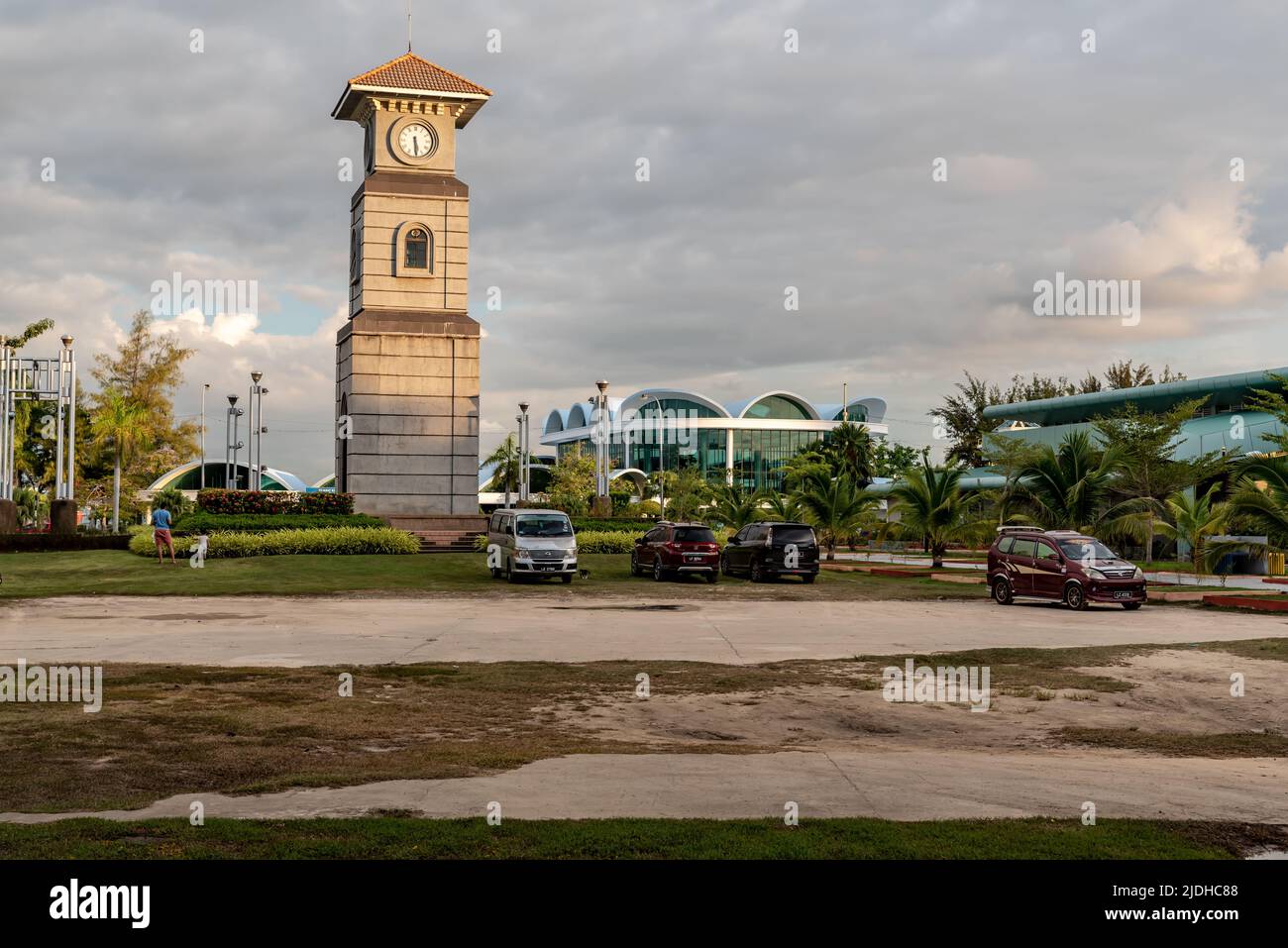 Labuan, Malaysia-June 06, 2021: View of the street in center of the ...