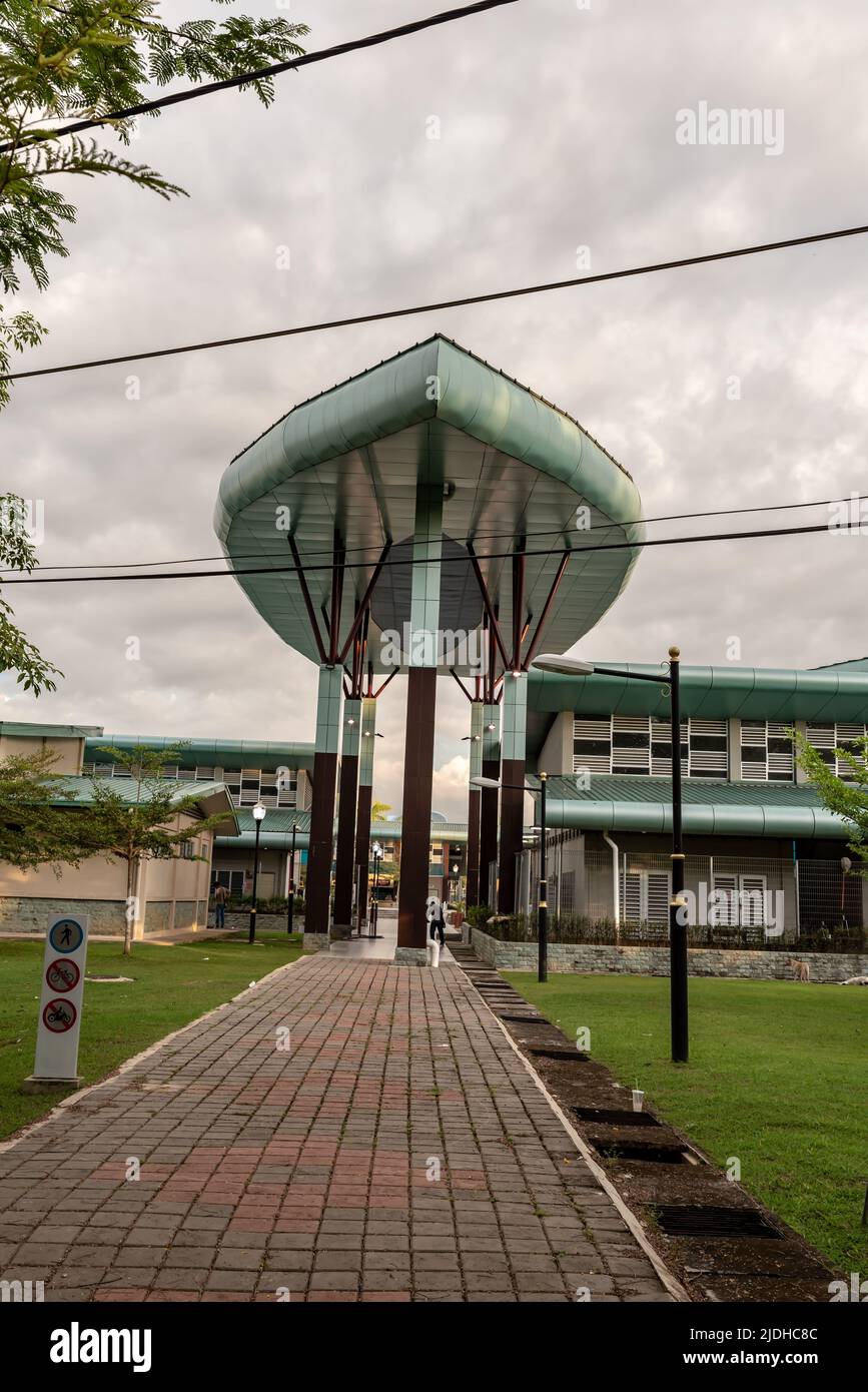 Labuan, Malaysia-June 06, 2021: View of the street in center of the ...
