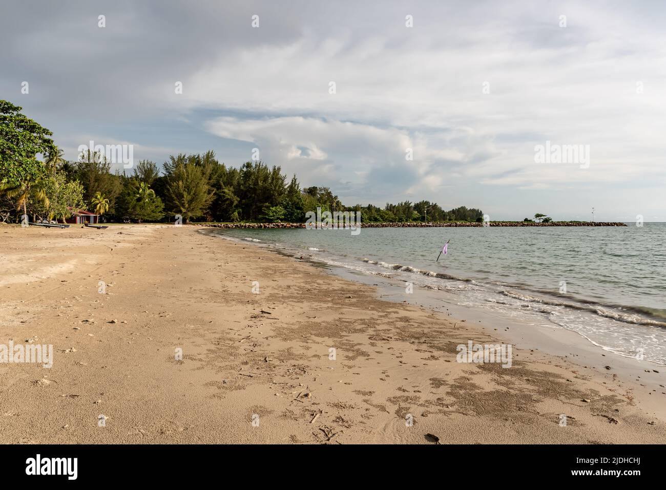 Labuan, Malaysia-June 06, 2021: beach View of the city of Labuan island ...