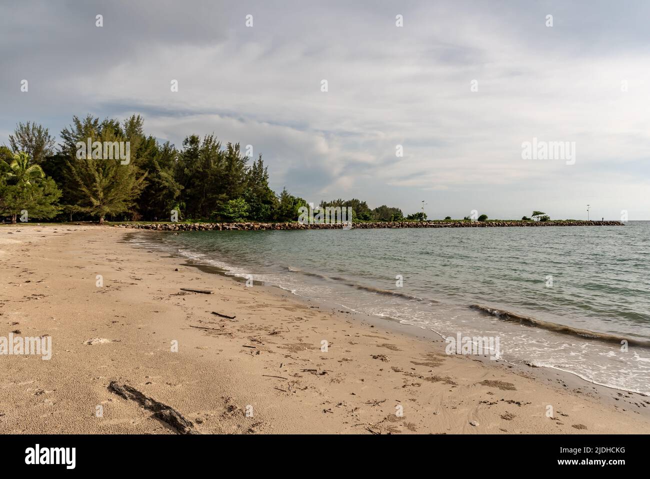 Labuan, Malaysia-June 06, 2021: beach View of the city of Labuan island ...