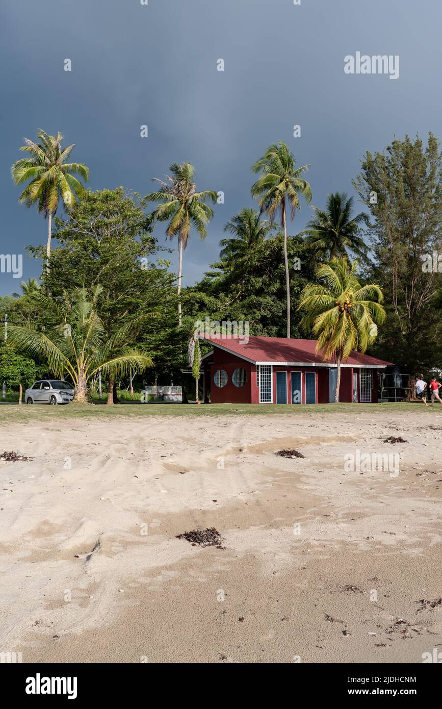 Labuan, Malaysia-June 06, 2021: beach View of the city of Labuan island ...