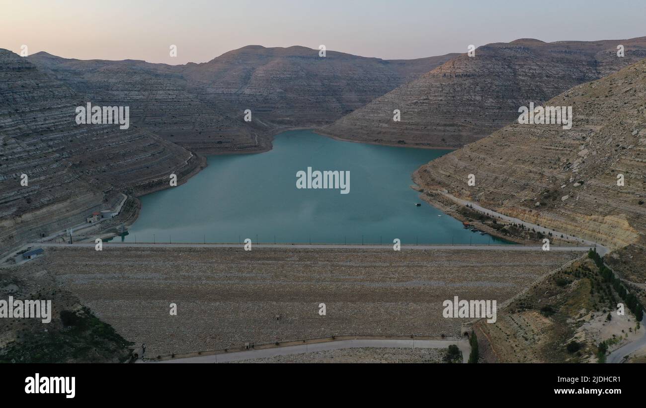 Chabrouh water dam in Faraya, Lebanon, Middle East with a big reservoir ...