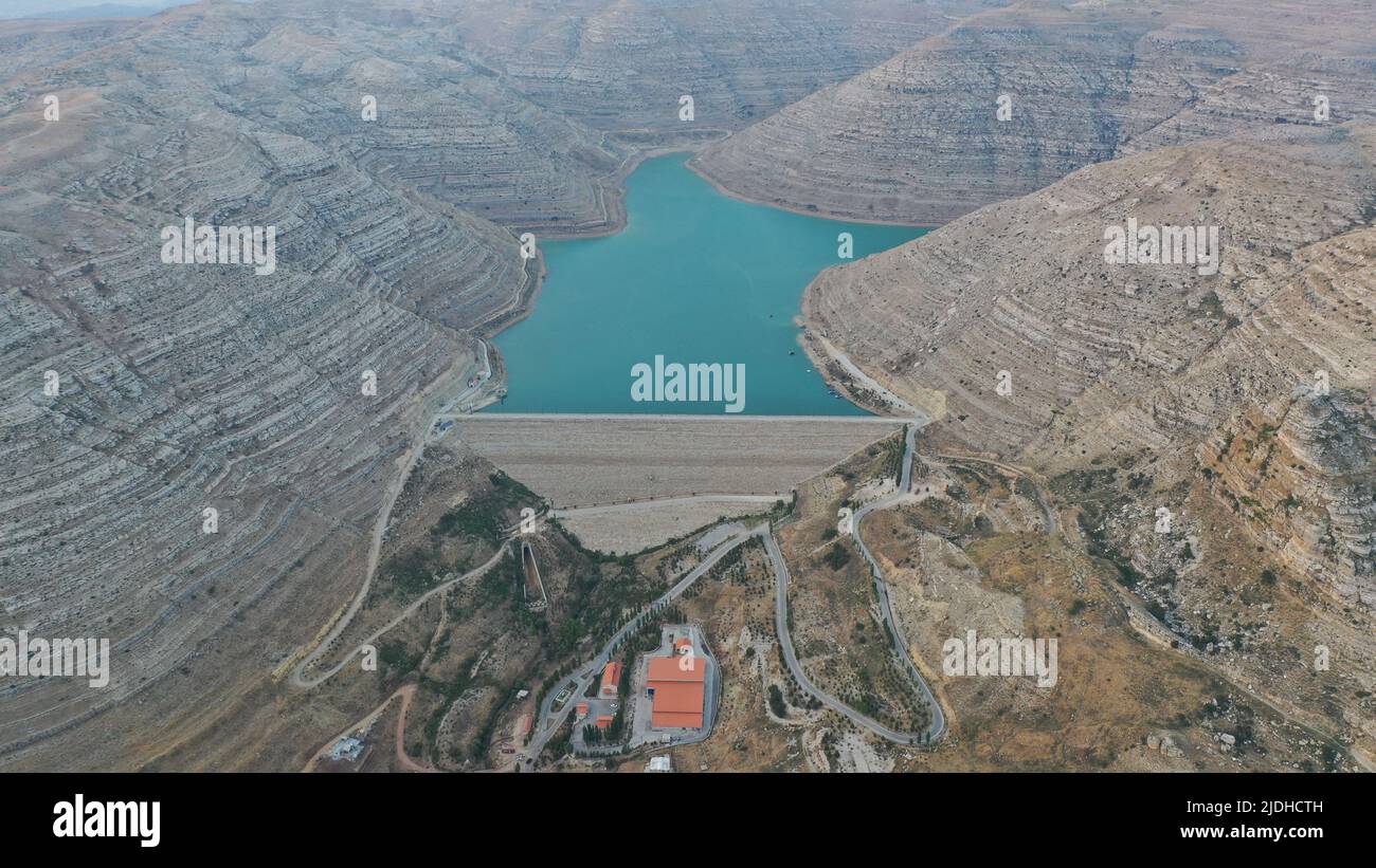 Chabrouh water dam in Faraya, Lebanon, Middle East with a big reservoir ...