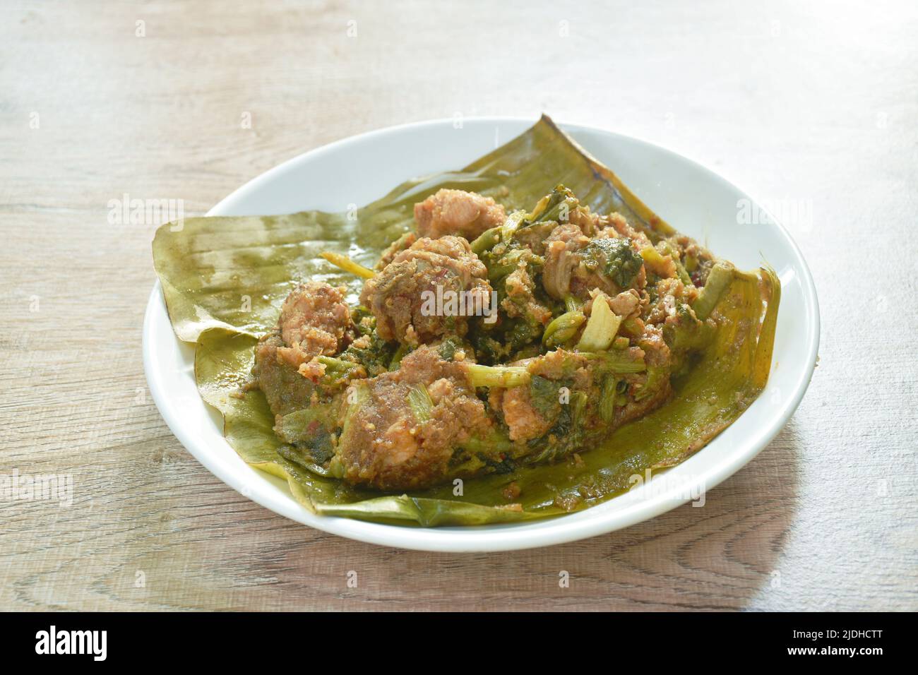 steamed chicken curry with banana blossom and mixed vegetable Thai ...