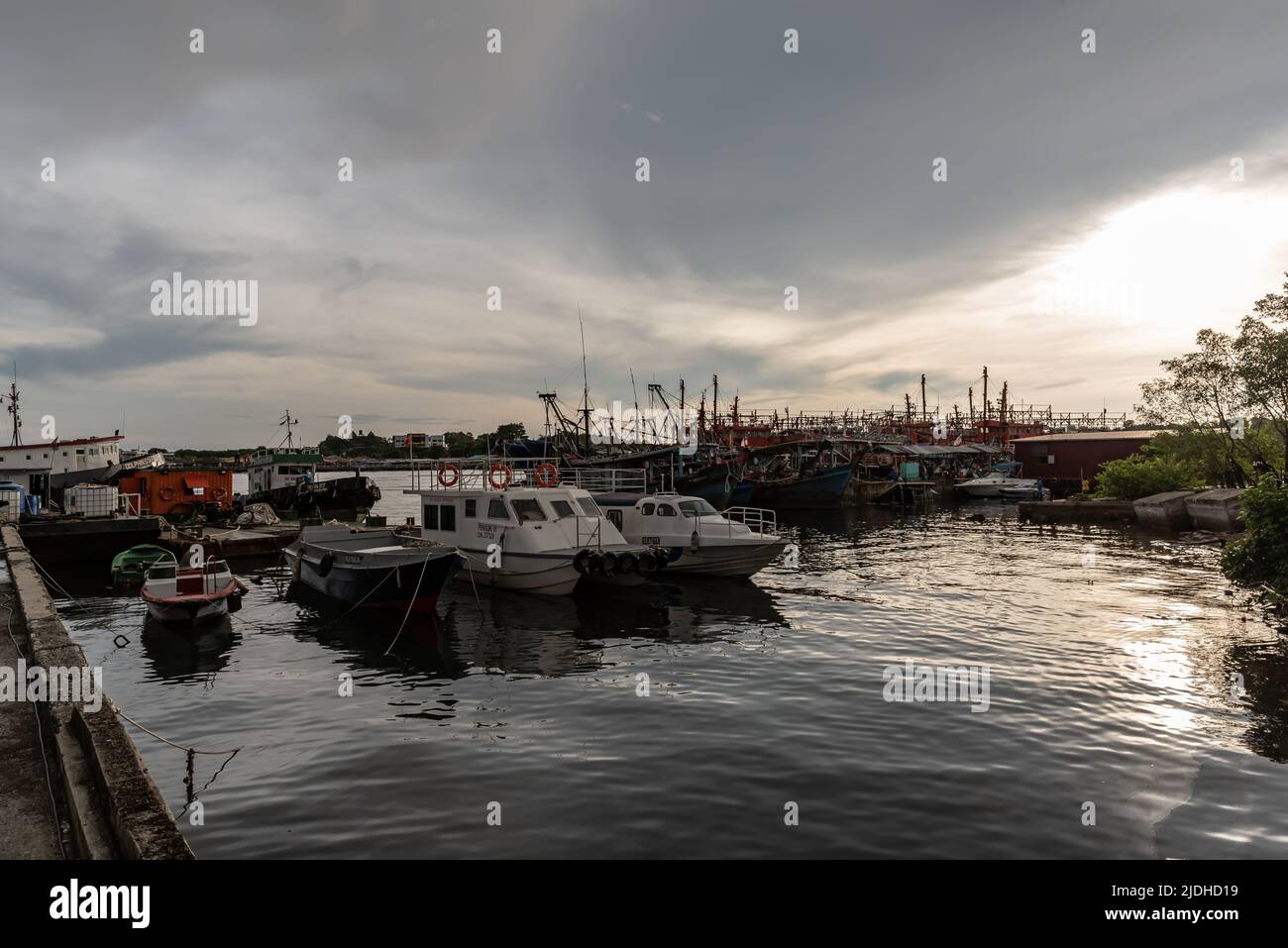 Labuan, Malaysia-June 06, 2021: beach View of the city of Labuan island ...