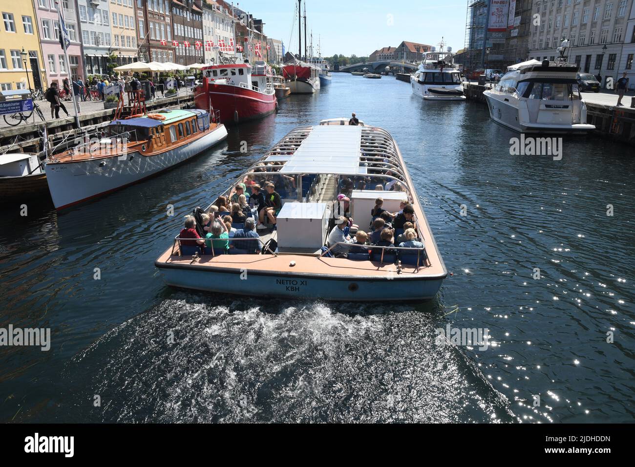 Copenhagen/Denmark/2 June 2022/Visitors enjoiy summe day at Nyhavn ...