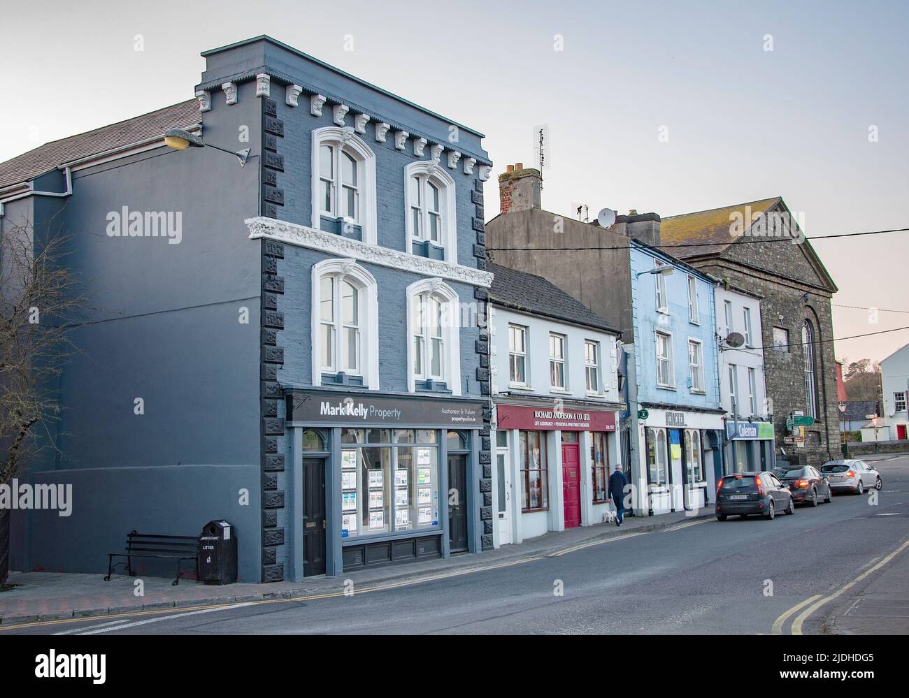 BANDON, COUNTY CORK, IRELAND. MARCH 29, 2022. Facades of small offices ...