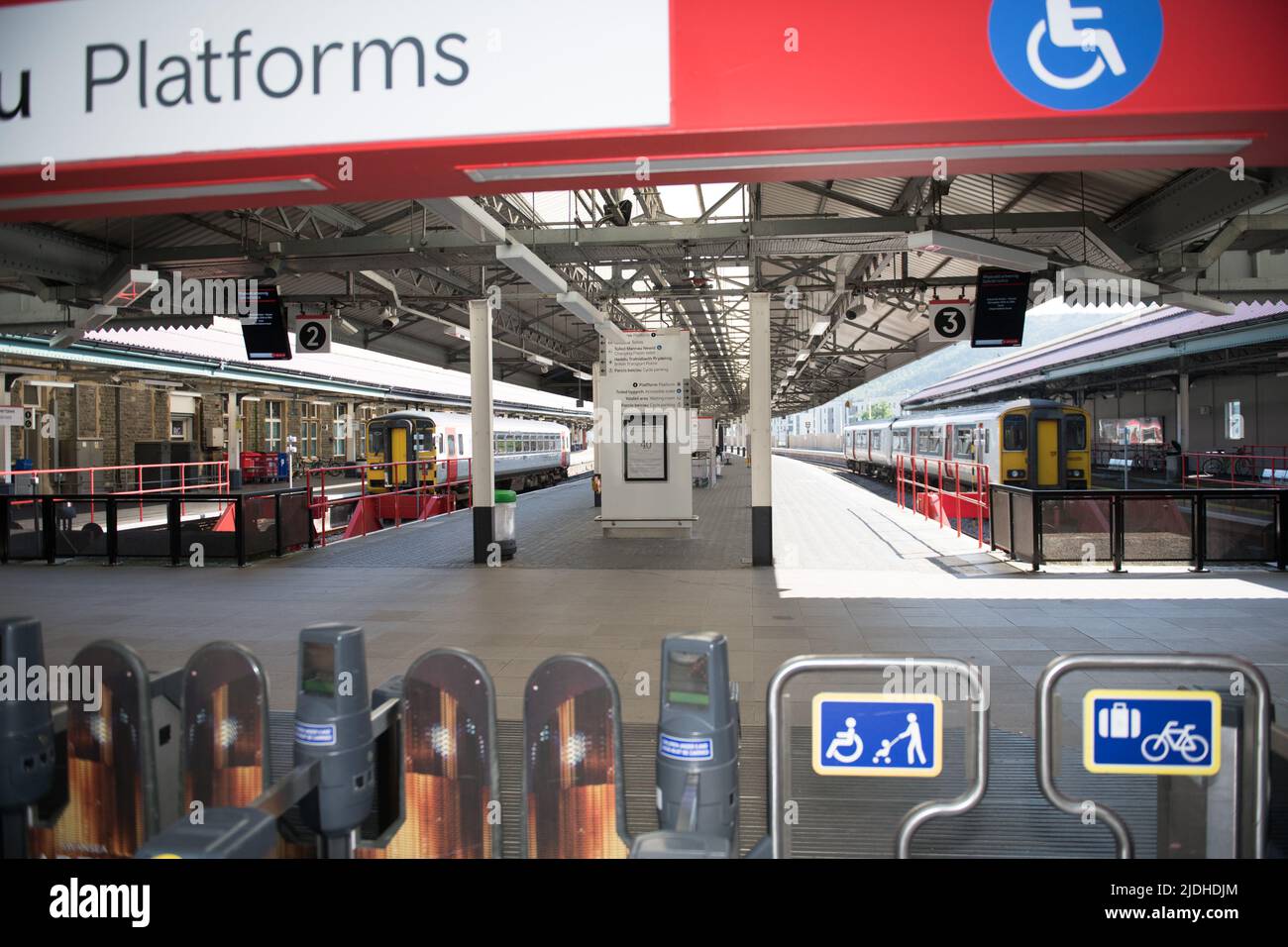 Swansea Train Station which was closed due to strike action by the RMT ...