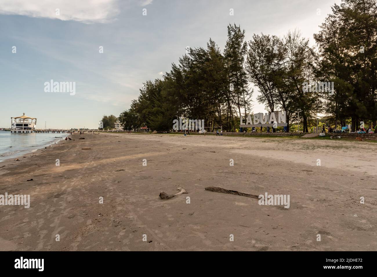 Labuan, Malaysia-June 06, 2021: View of the street in center of the ...