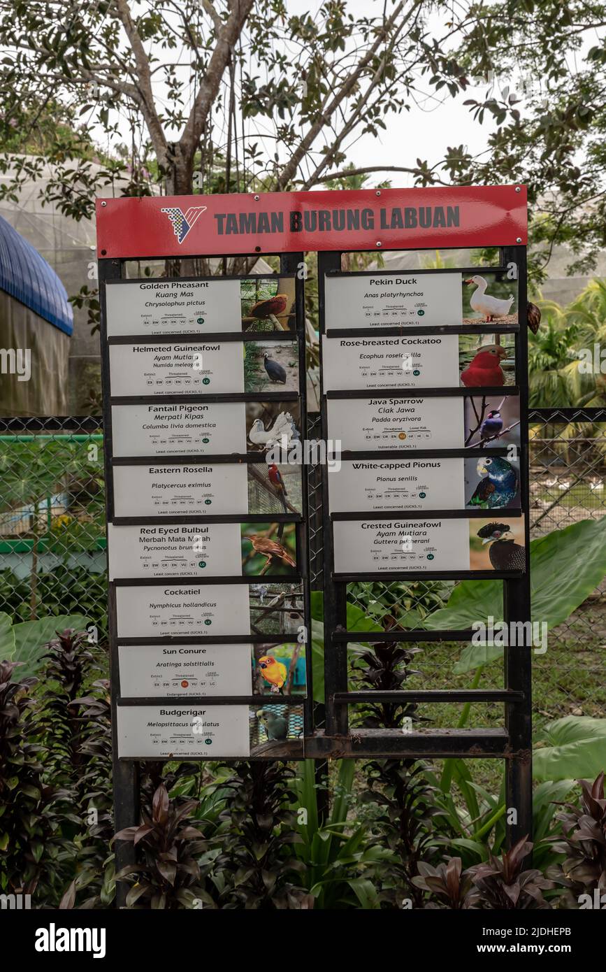 Labuan, Malaysia-June 10, 2021: View of the Labuan Bird Park is a bird ...