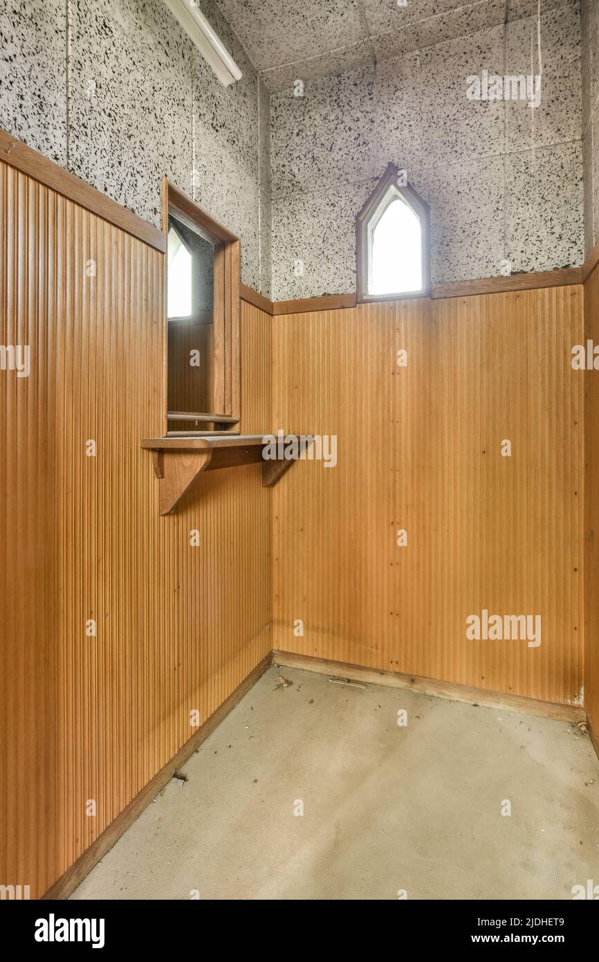 Minimalistic consultation rooms with wood trim Stock Photo - Alamy