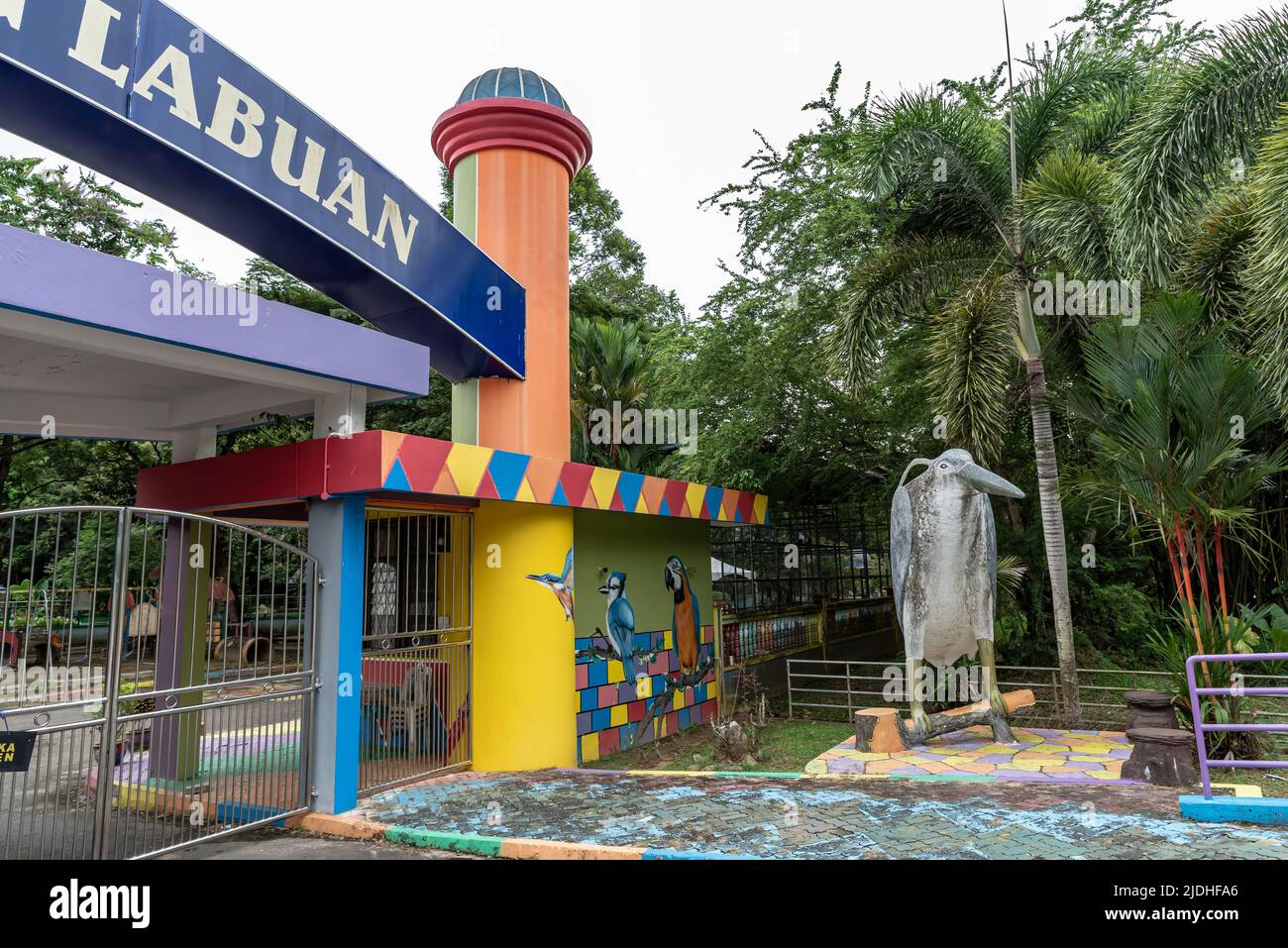 Labuan, Malaysia-June 10, 2021: View of the Labuan Bird Park is a bird ...