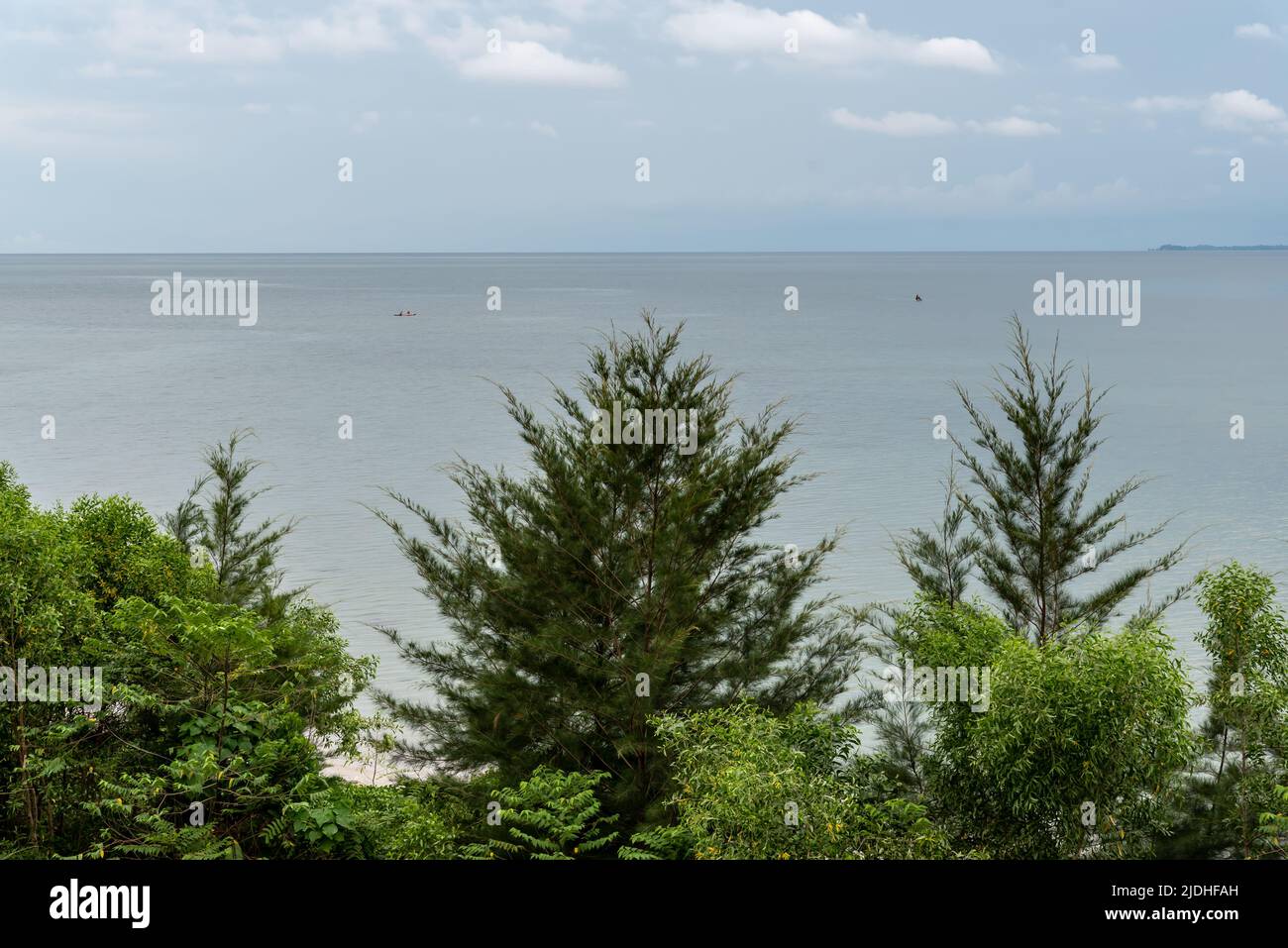Labuan, Malaysia-June 06, 2021: beach View of the city of Labuan island ...