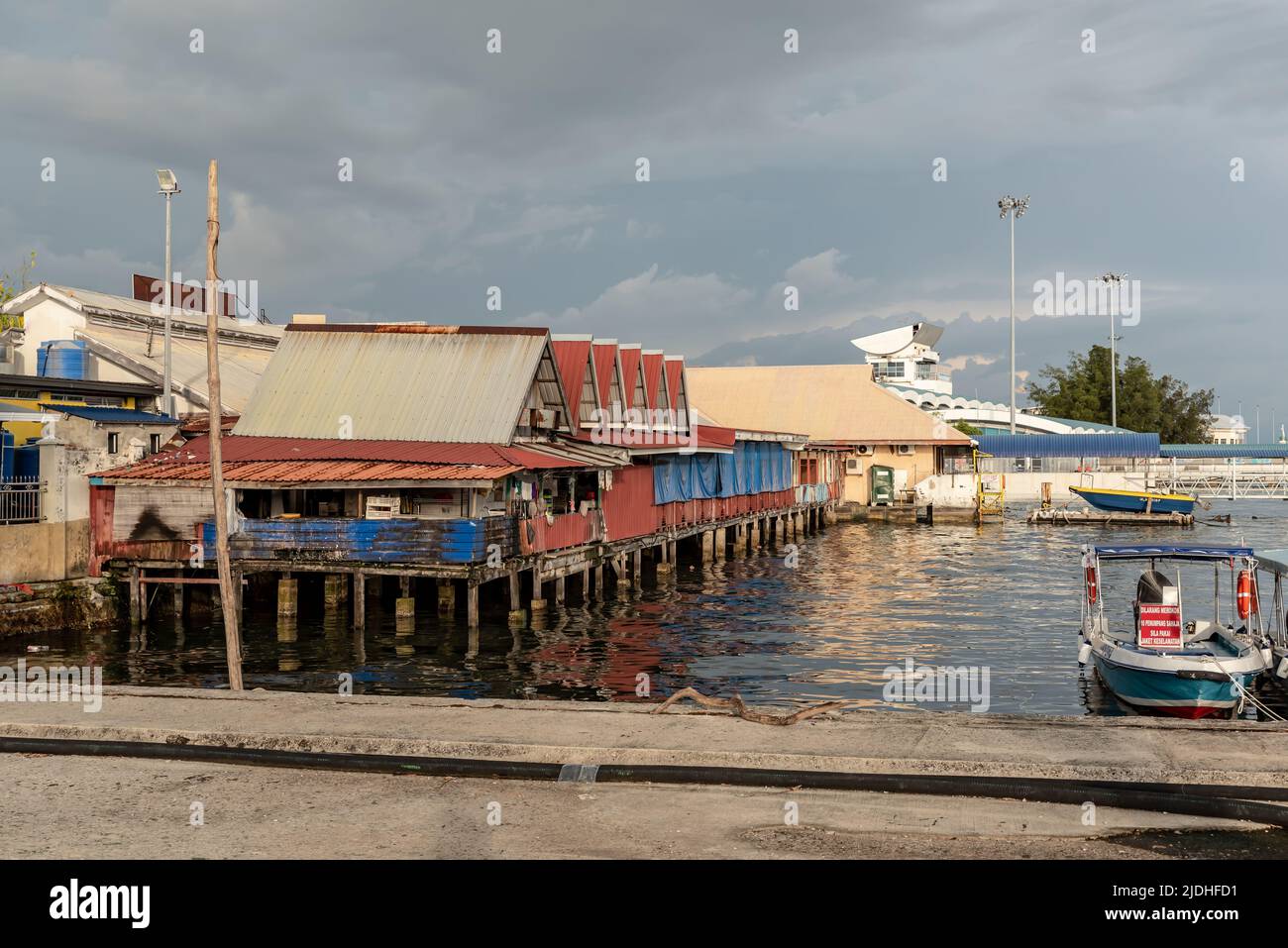Labuan, Malaysia-June 06, 2021: beach View of the city of Labuan island ...