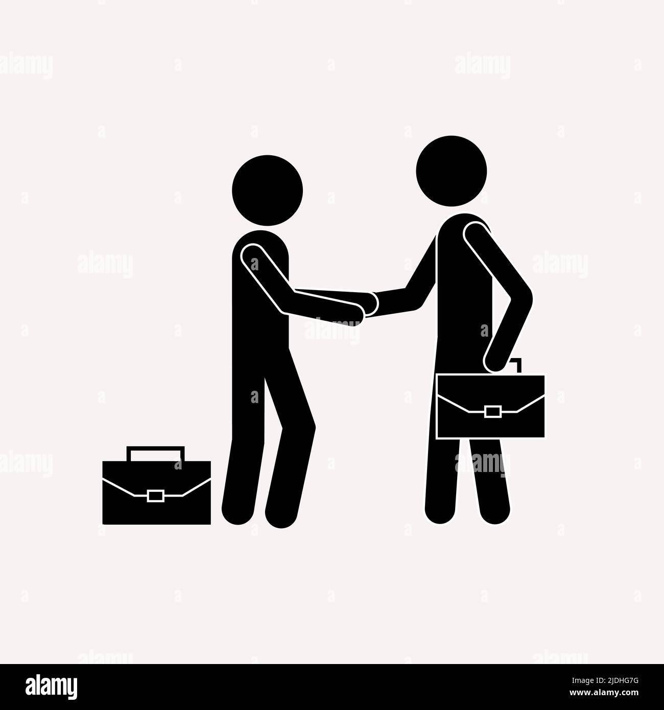 Two man handshake icon.Friendly handshake of two business people after ...