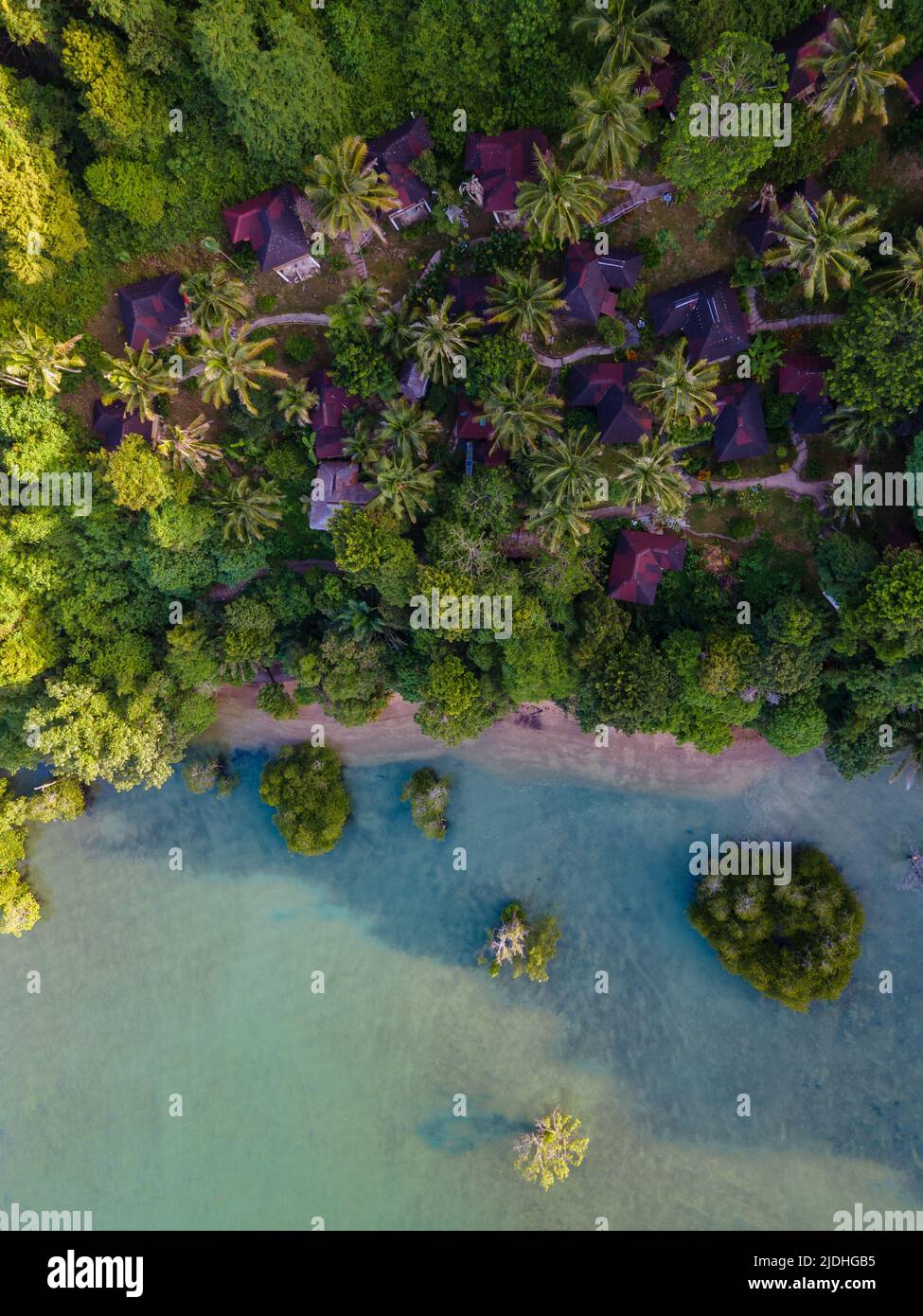Railay beach Krabi Thailand, tropical beach of with backpacker bamboo ...