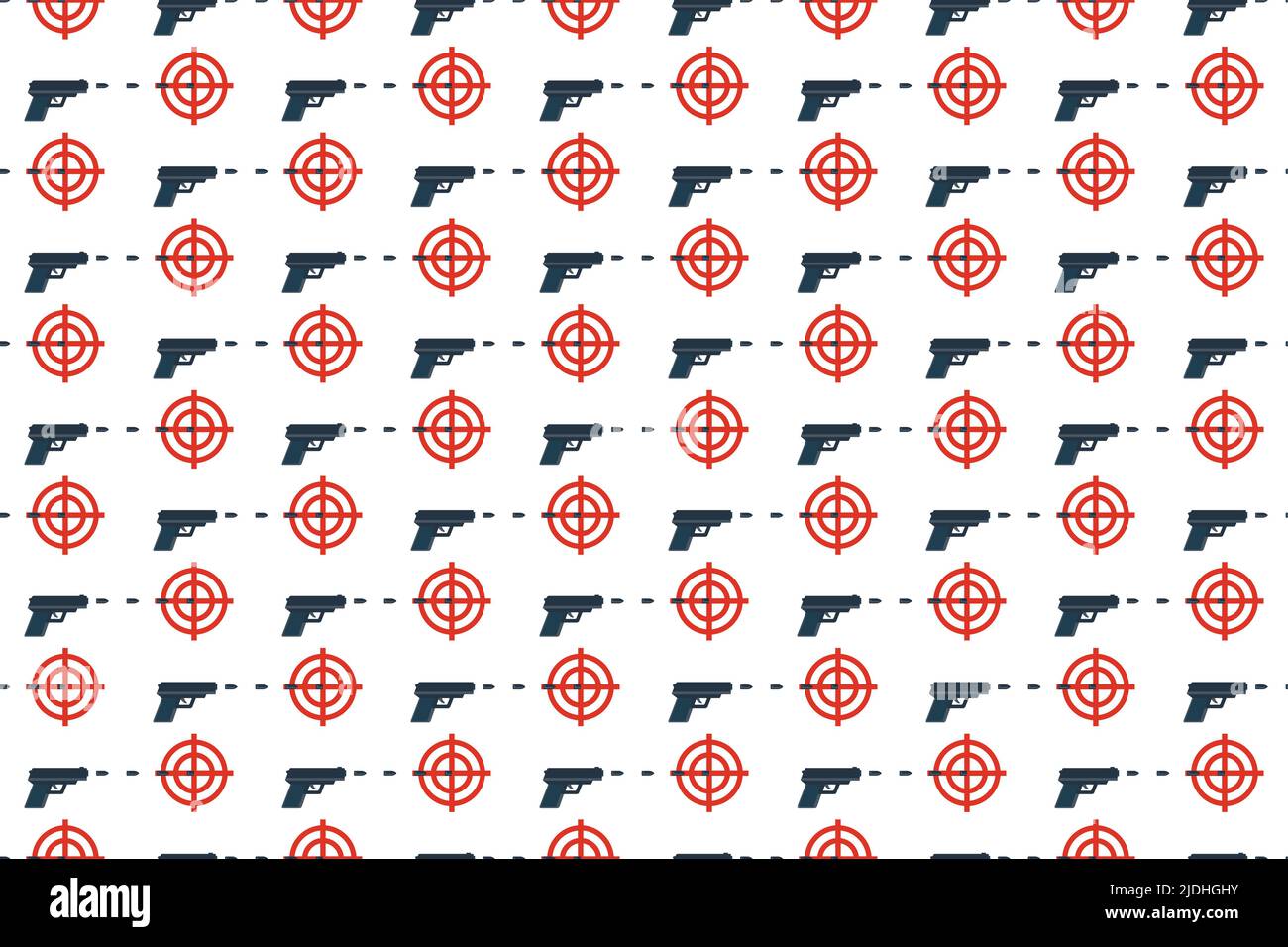 Gun targets and guns. Pattern on white Stock Vector Image & Art - Alamy
