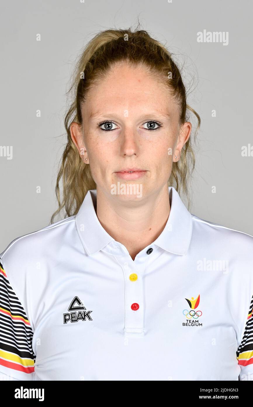 Julie Caluwe poses for the photographer at a photoshoot for the Belgian ...