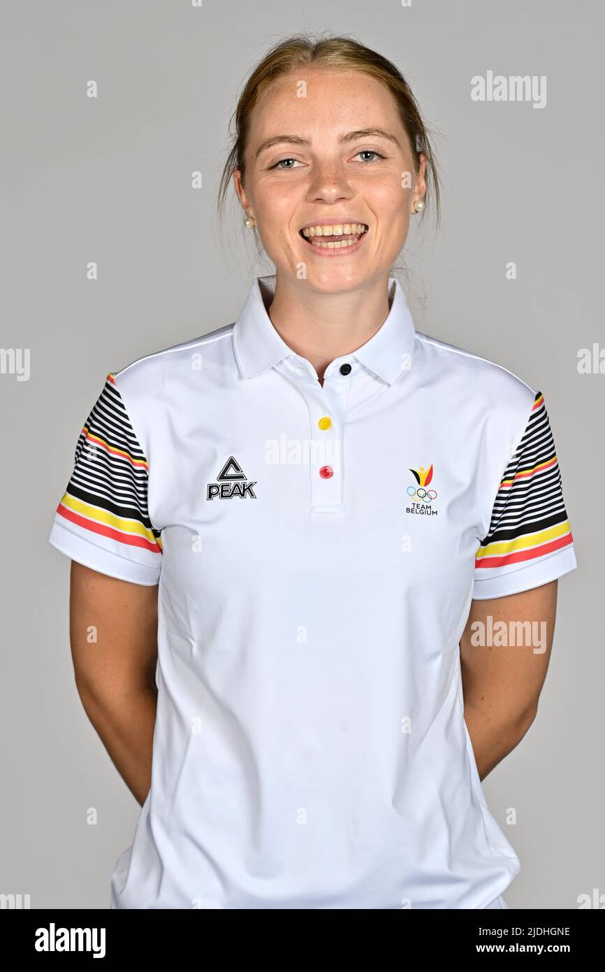 Amber Engels poses for the photographer at a photoshoot for the Belgian ...