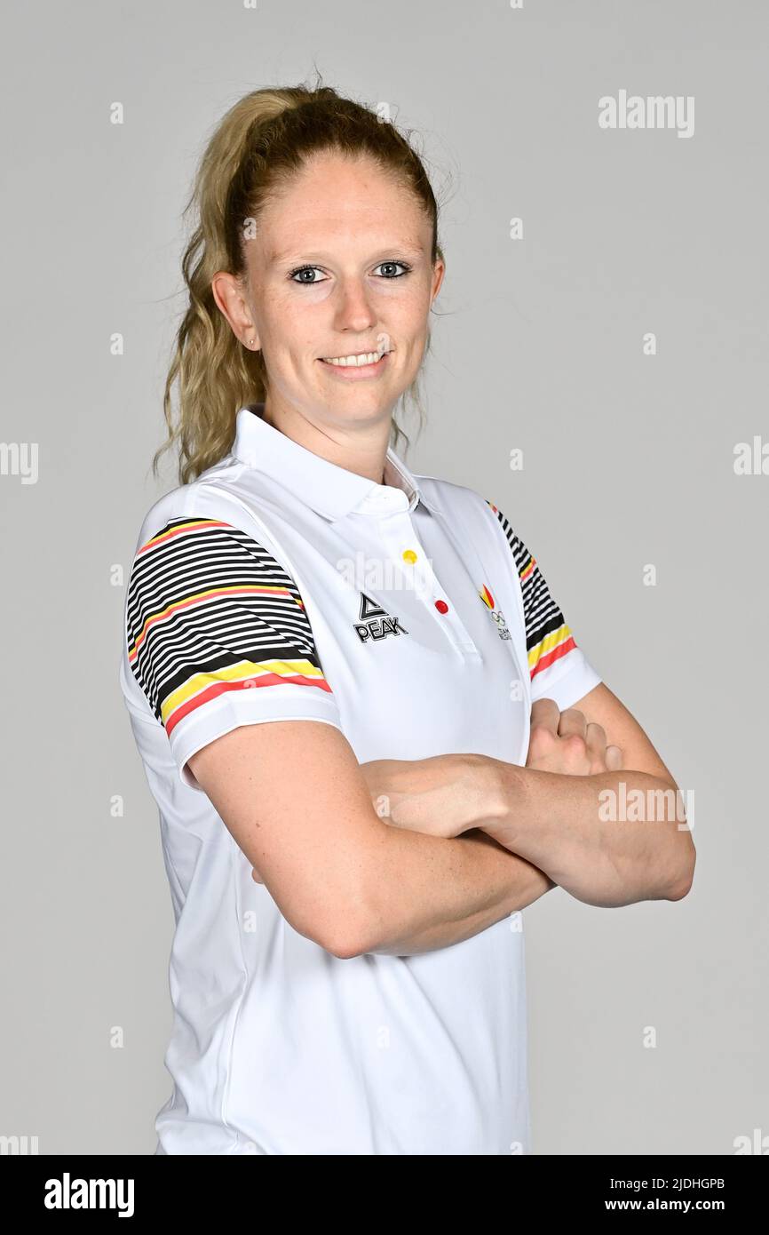 Julie Caluwe poses for the photographer at a photoshoot for the Belgian ...