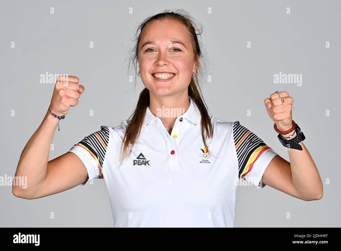 Tinne Gilis poses for the photographer at a photoshoot for the Belgian ...