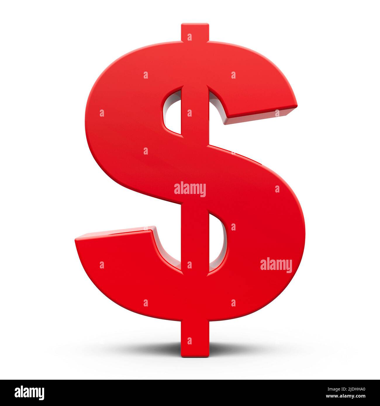 Red Dollar sign isolated on white background, three-dimensional ...