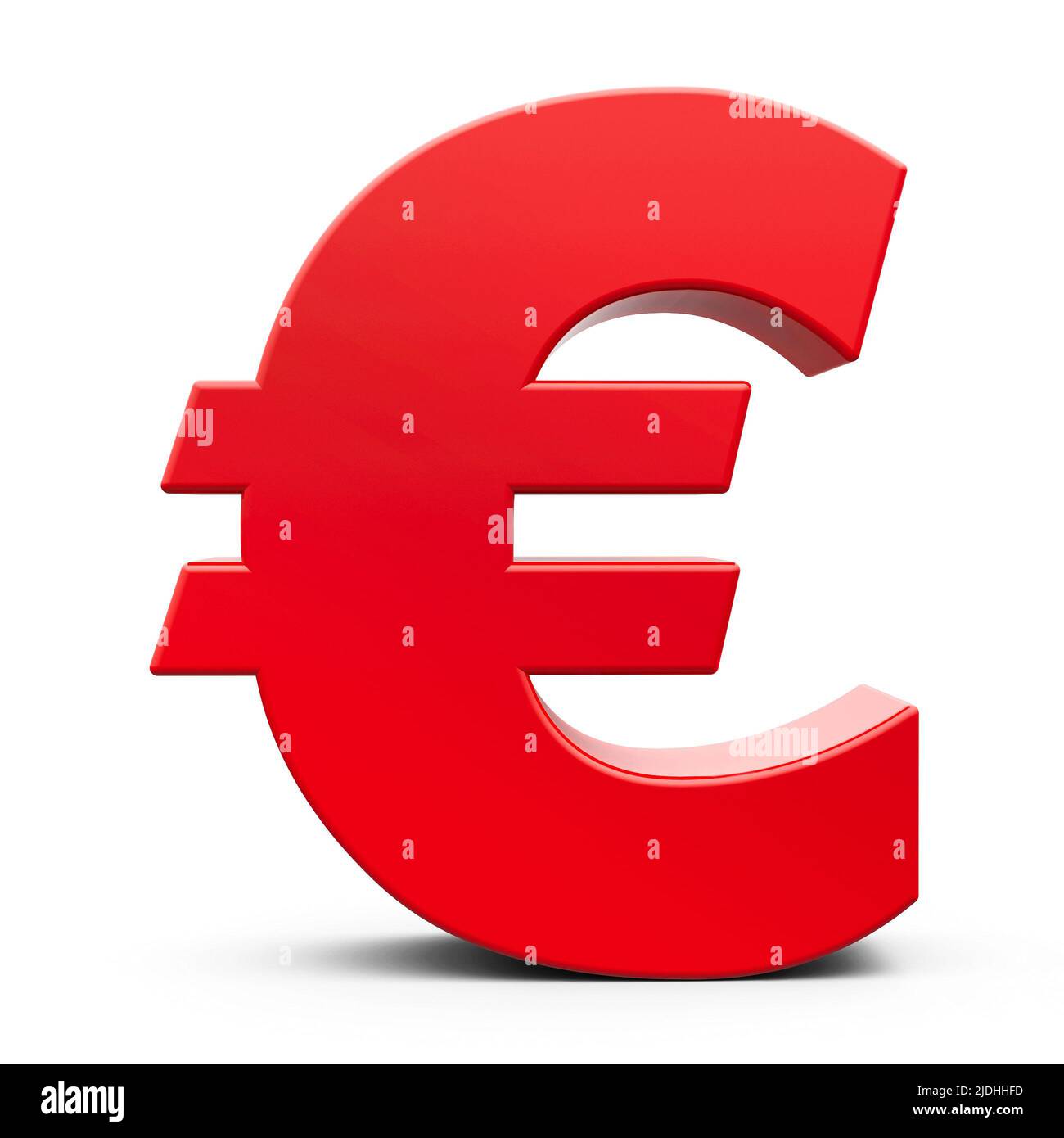 Red Euro sign isolated on white background, three-dimensional rendering ...