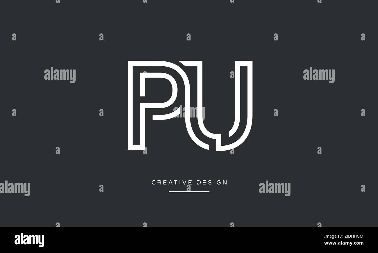 Alphabet Letters PU, UP, P or U Abstract icon Logo Stock Vector Image ...