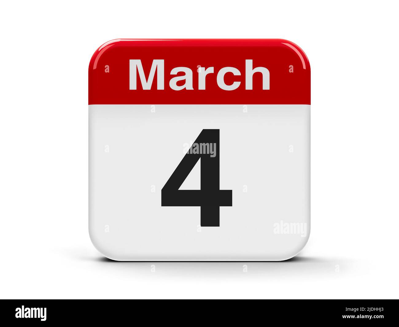 Calendar web button - The Fourth of March, three-dimensional rendering ...