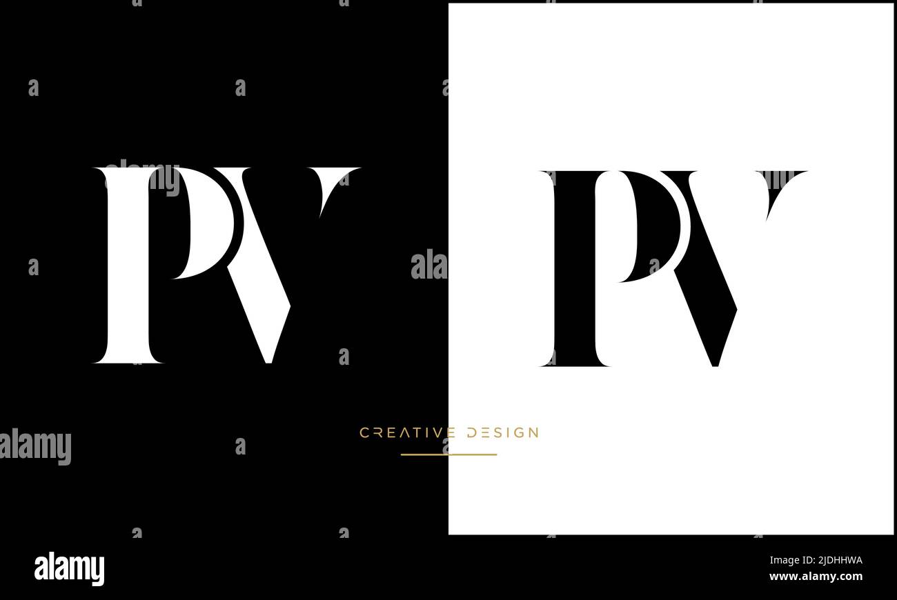 Alphabet letters PV or VP Abstract Icon Logo Monogram Stock Vector ...