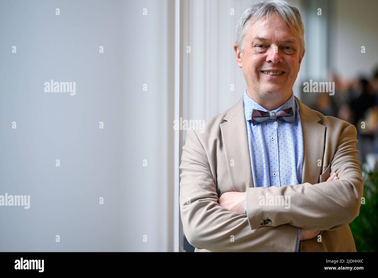 Etterbeek, Brussels, 21 June 2022. New VUB rector Jan Danckaert poses ...