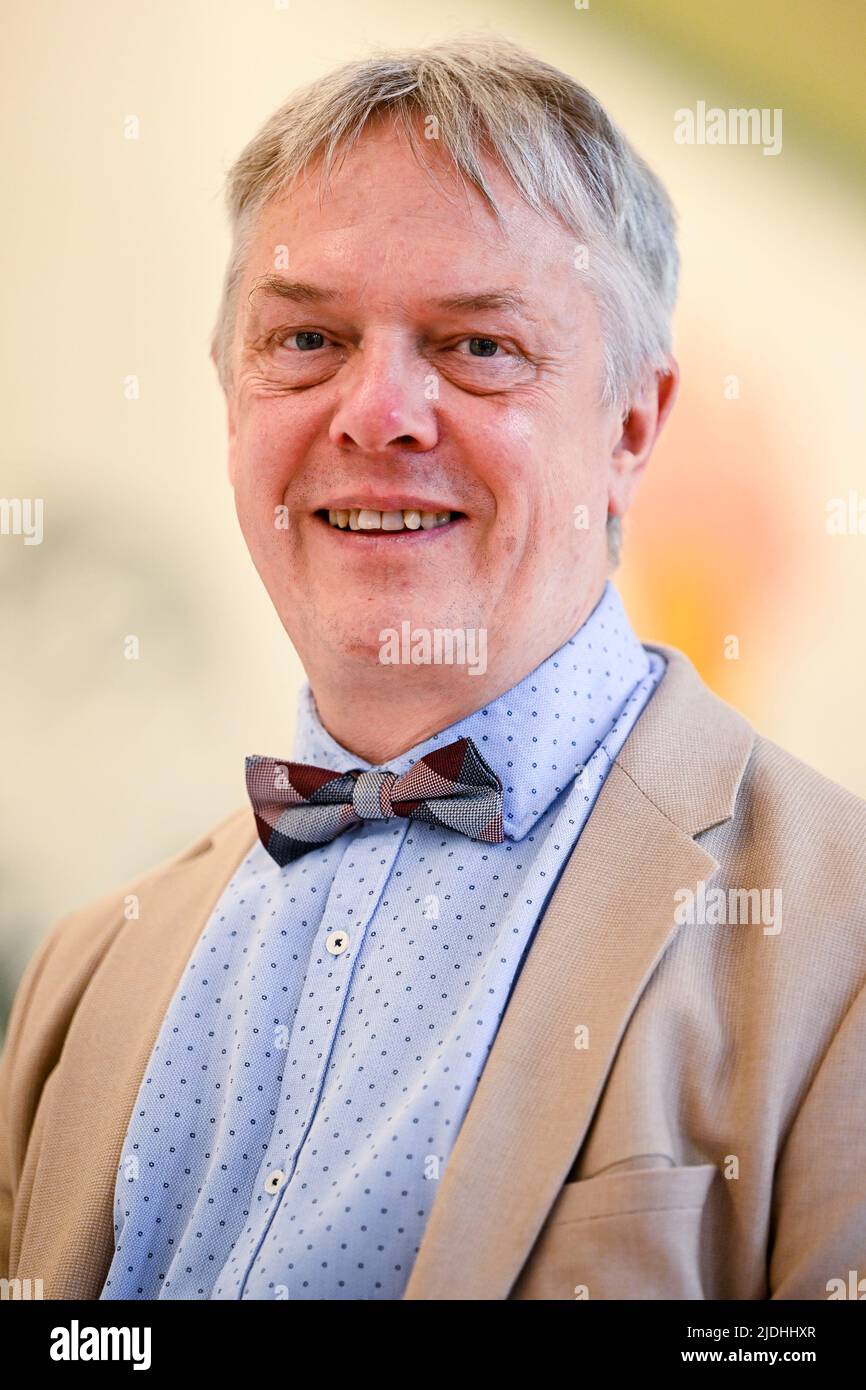 Etterbeek, Brussels, 21 June 2022. New VUB rector Jan Danckaert poses ...