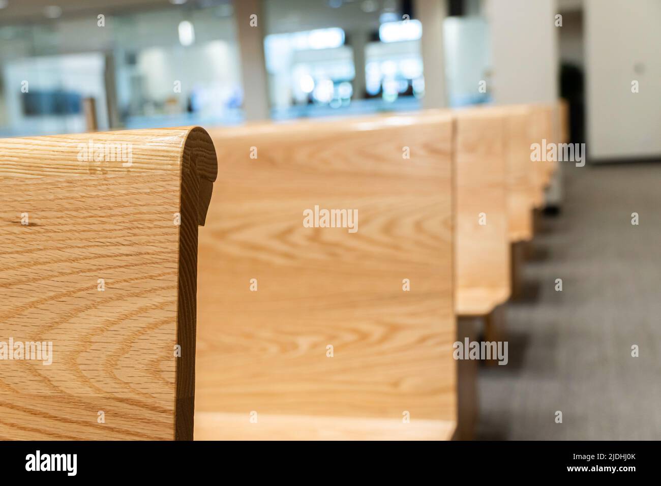 Church pews in Church for Christian religious services Stock Photo - Alamy