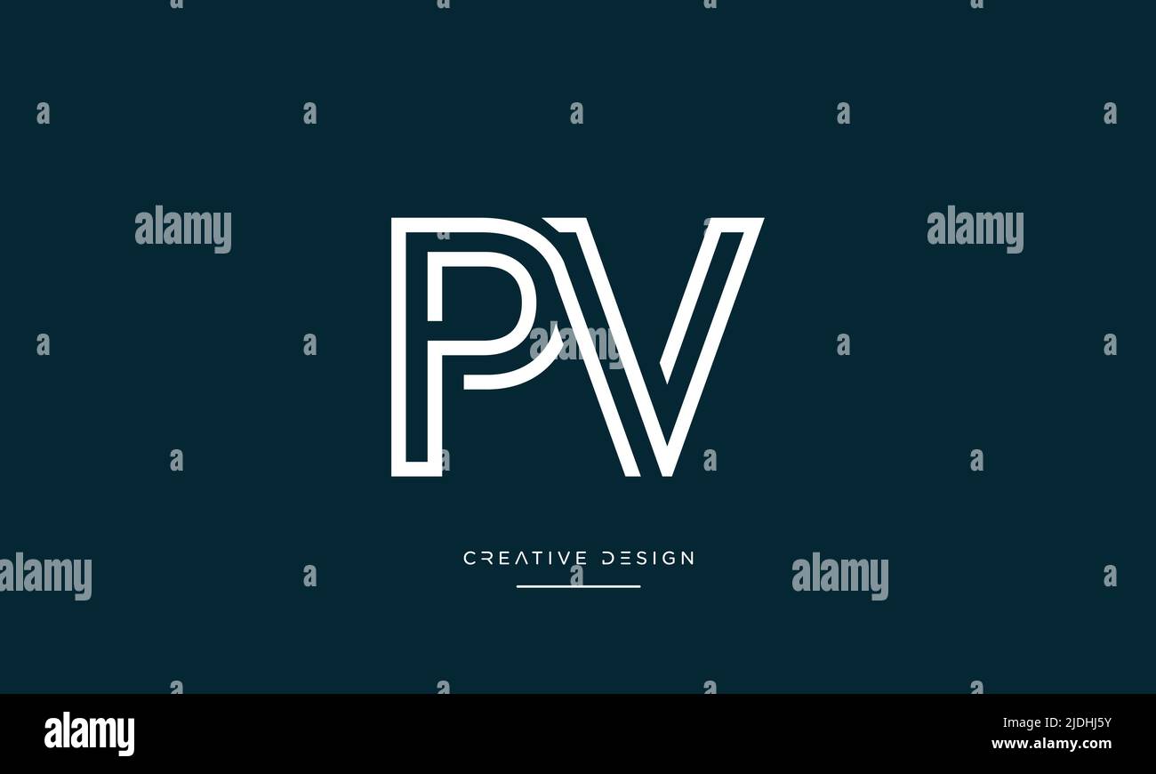 Alphabet letters PV or VP Abstract Icon Logo Monogram Stock Vector ...