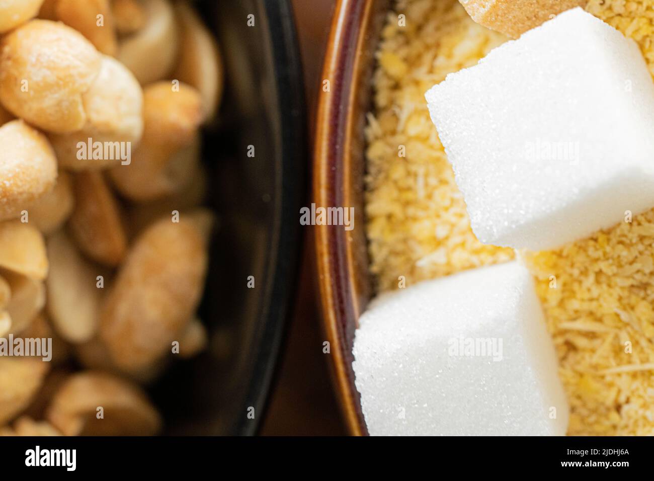 Garri , Sugar and Groundnuts a popular Nigerian Snack Stock Photo - Alamy