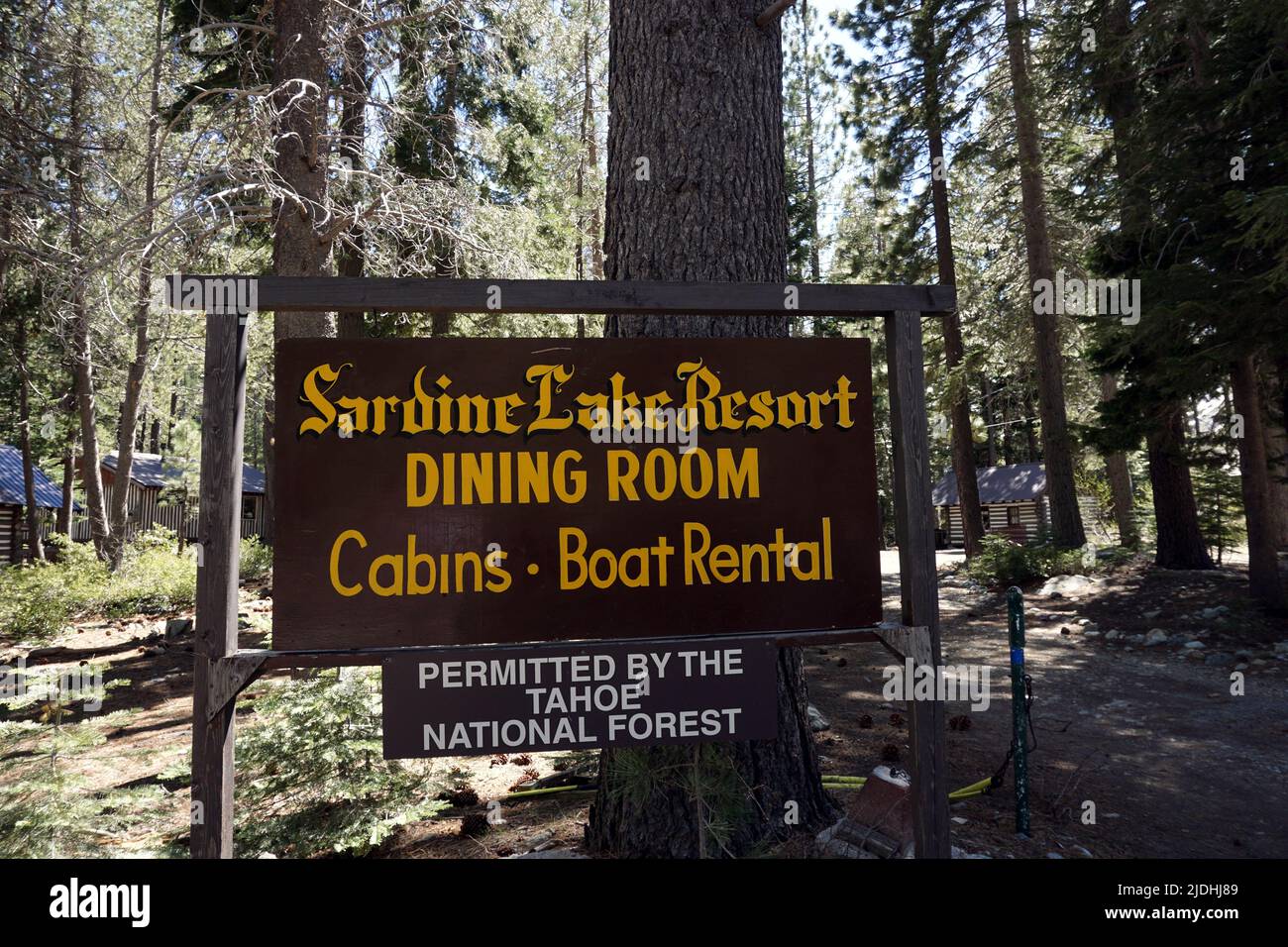 Sardine Lake Resort sign, California Stock Photo - Alamy