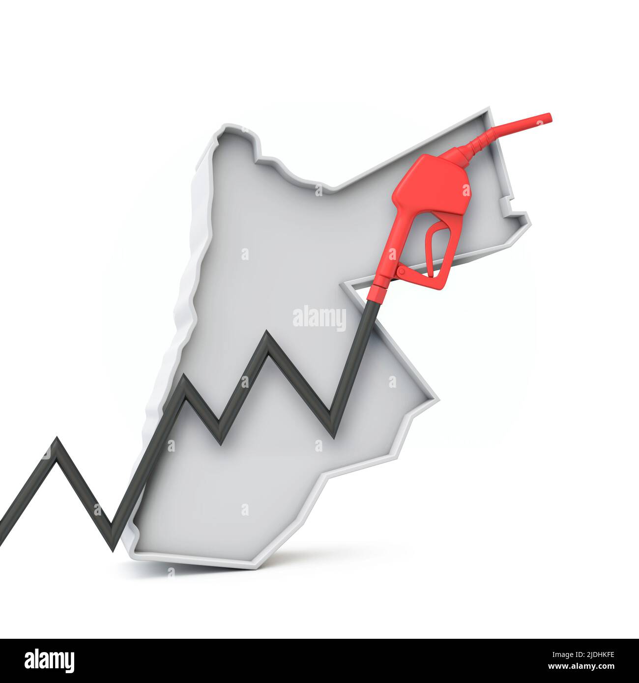 Rising cost of petrol and fuel in jordan concept. 3D Rendering Stock ...