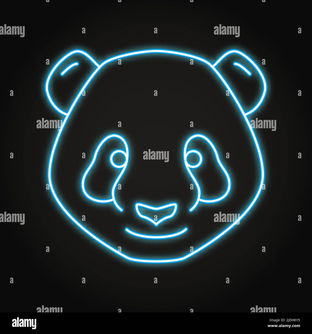 Panda bear neon icon in line style. Vector illustration Stock Vector ...