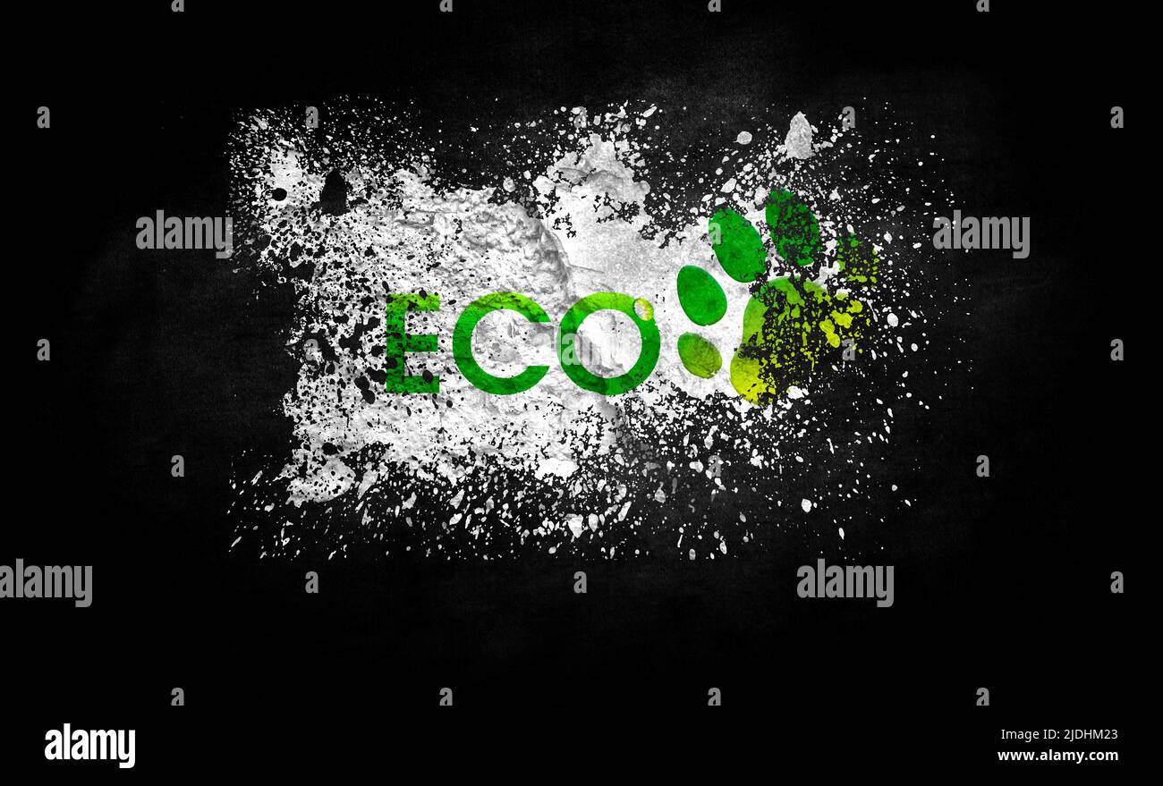 brush painted flag of Green environmental protection animal logo ...