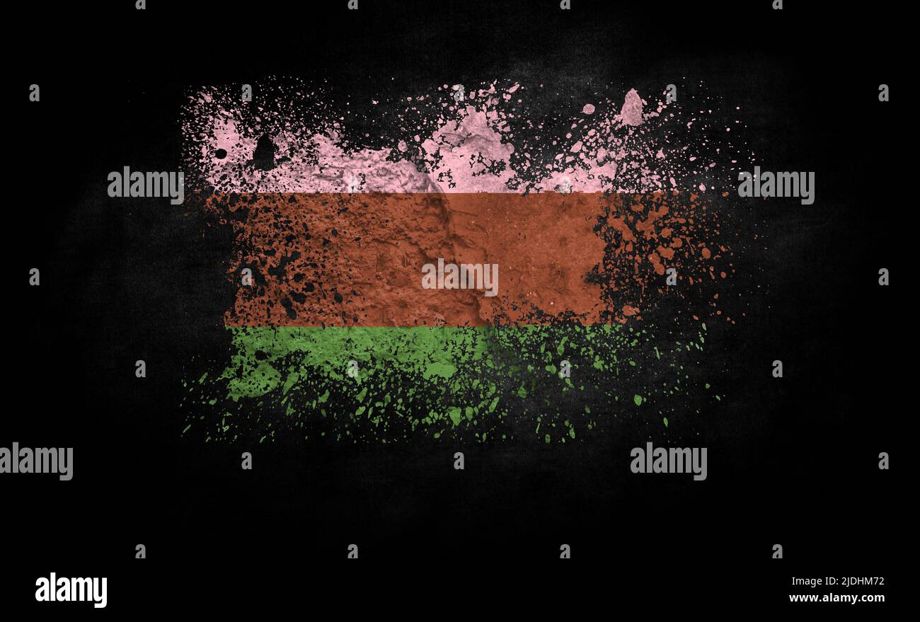 brush painted flag of Gynosexual isolated on black background Stock ...