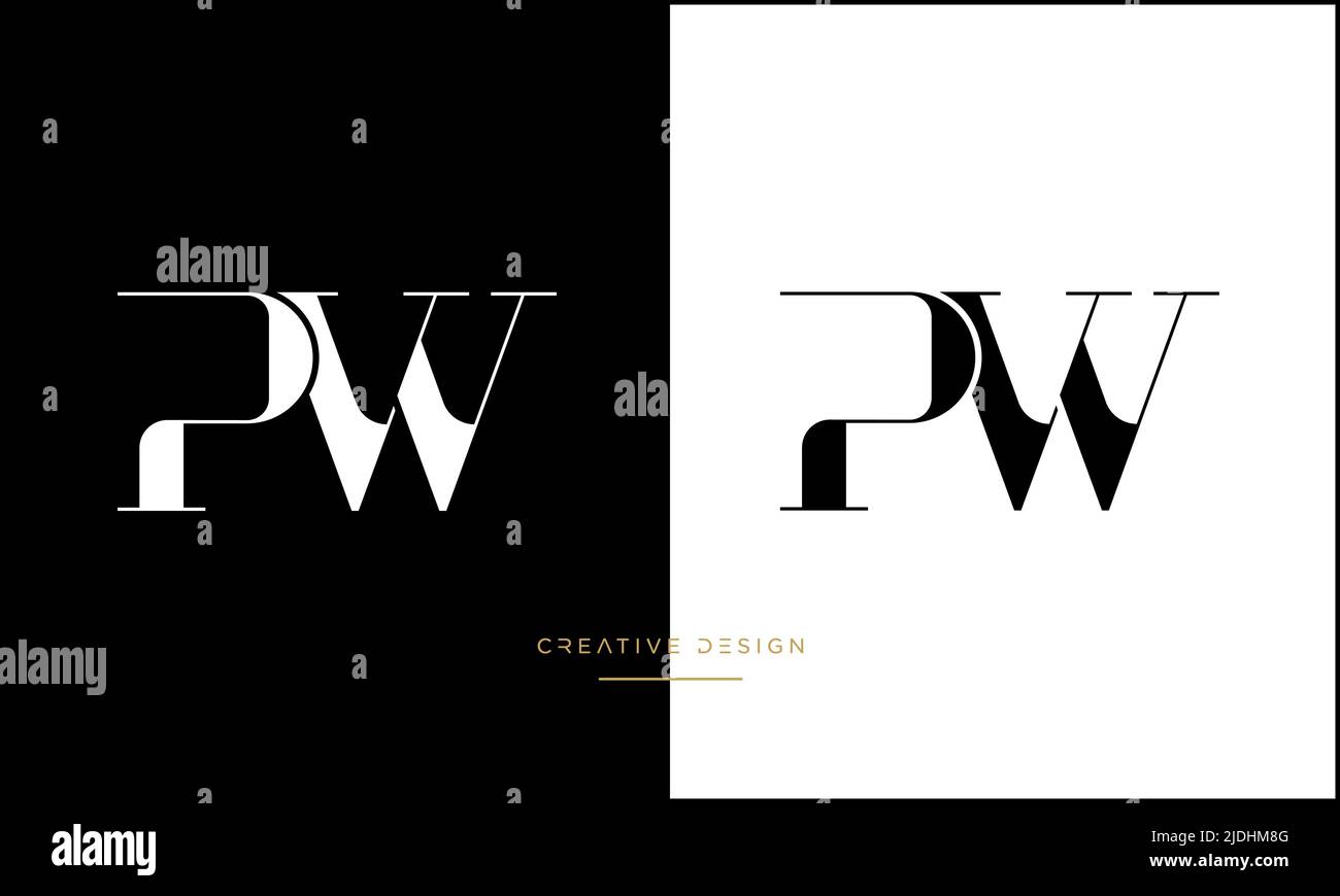 Alphabet Letters PW or WP Abstract Icon Logo Monogram Stock Vector ...