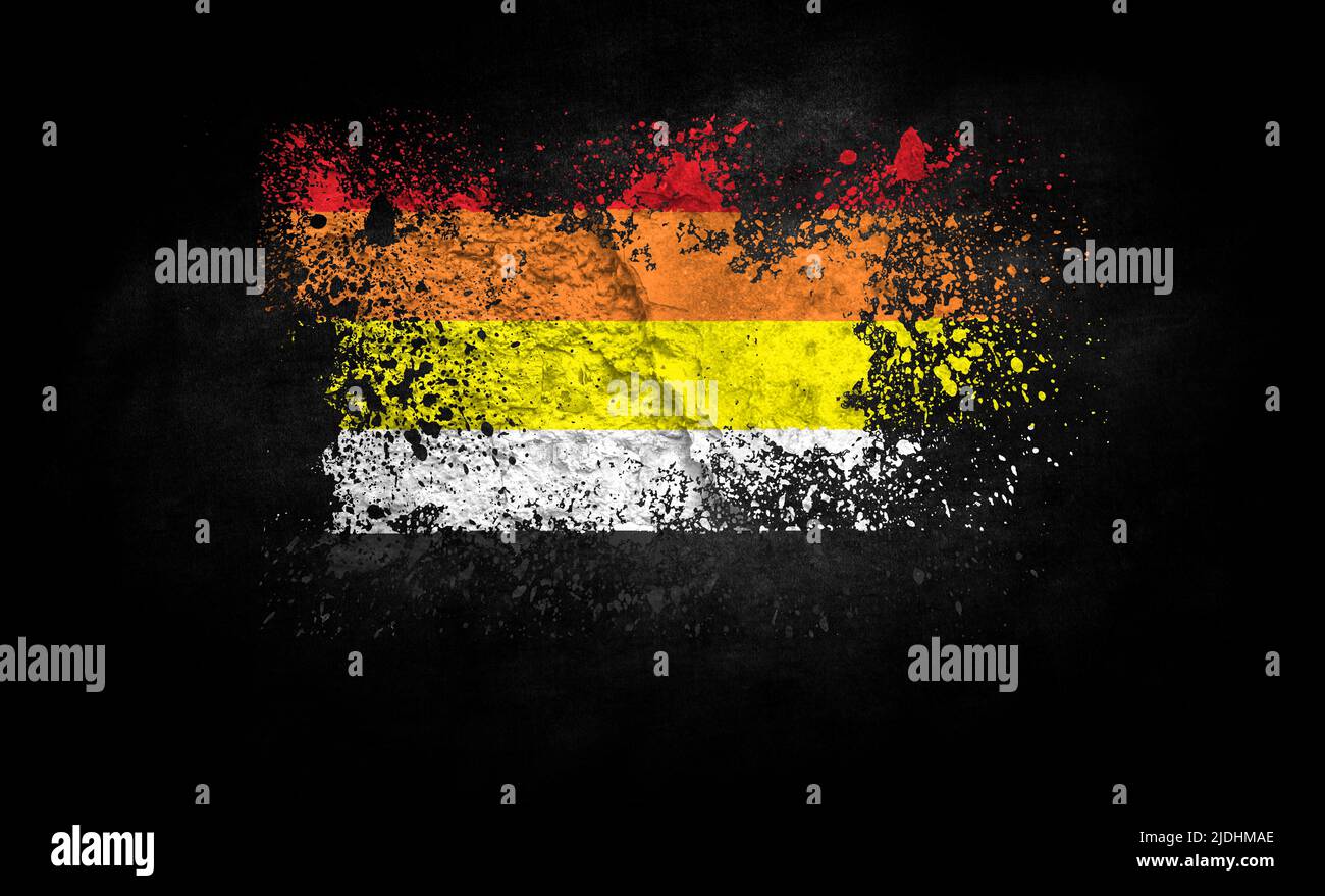 brush painted flag of Lithsexual isolated on black background Stock ...
