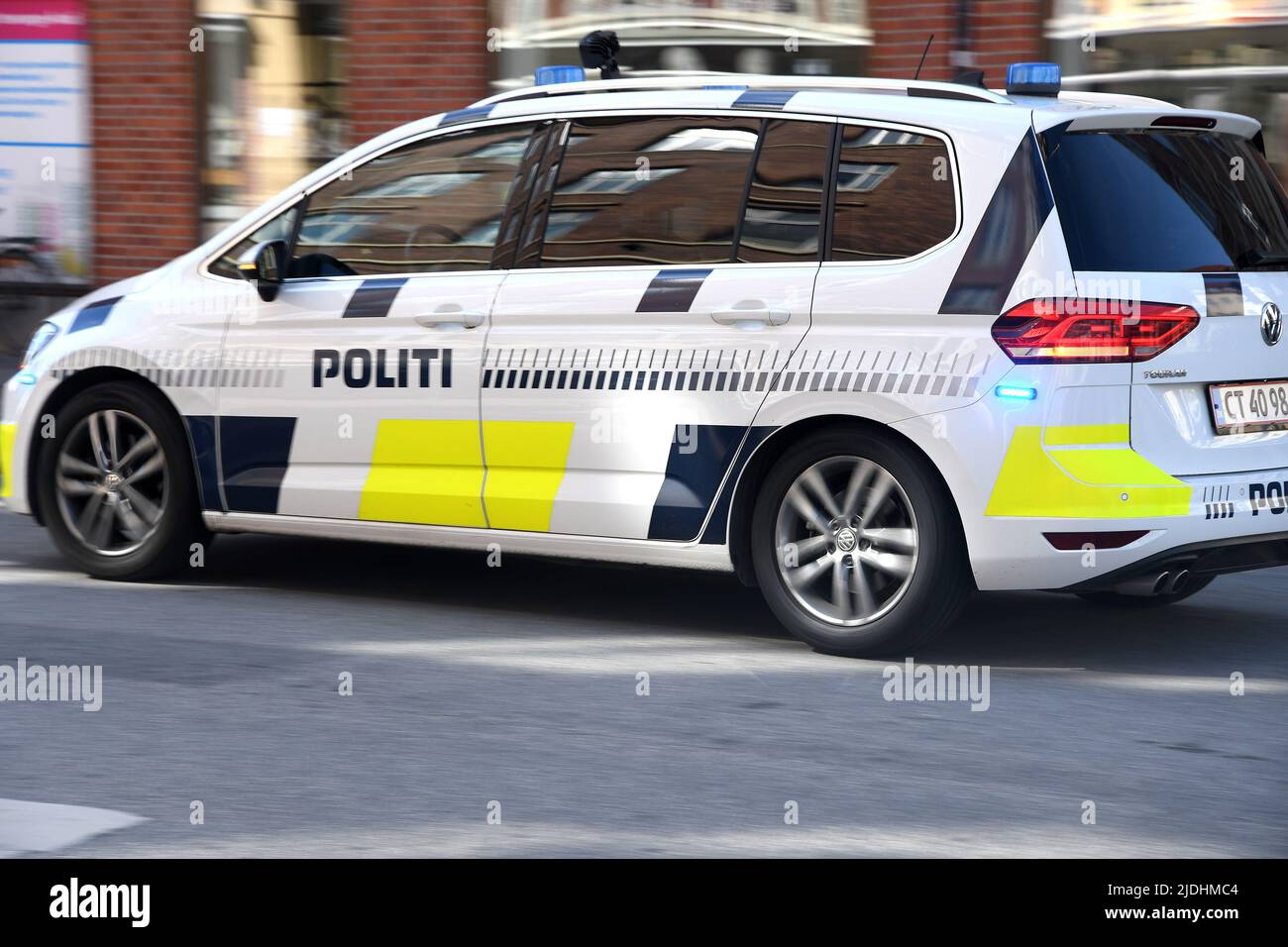 Copenhagen /Denmark/21 June 2022/Danish police auto in action in danish ...