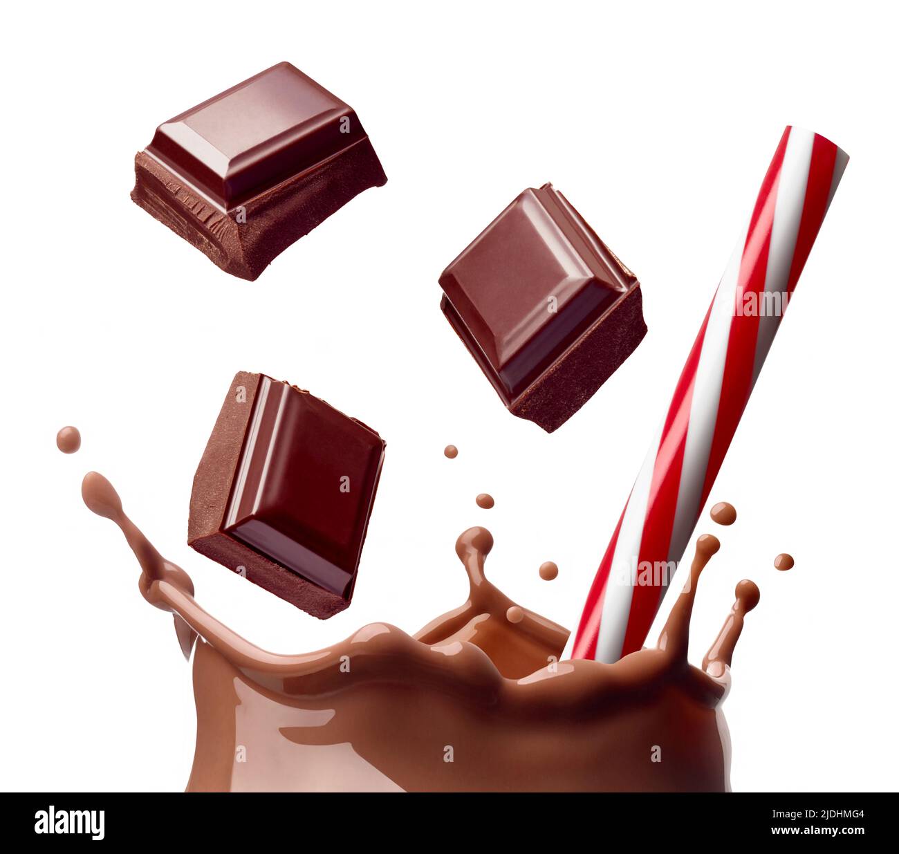 chocolate milk drink splash glass straw Stock Photo - Alamy